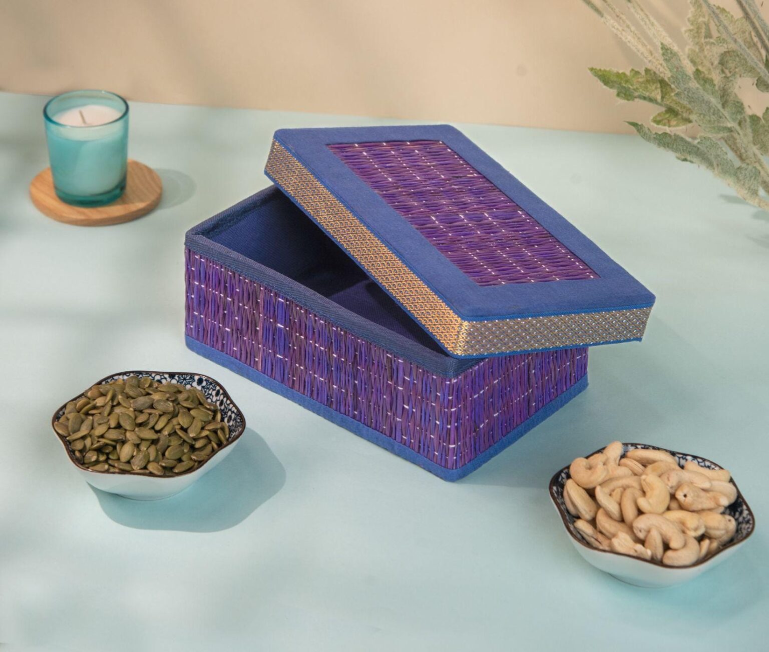 Handwoven Blue Jewellery / StorageBox - Inditrails
