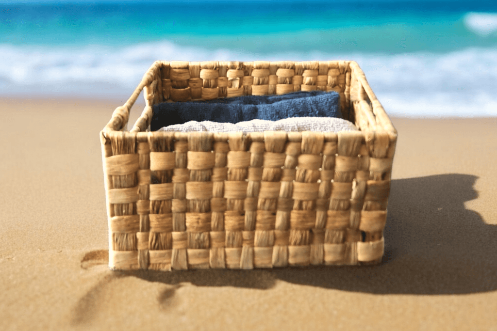 Handwoven Water Hyacinth Basket - Inditrails
